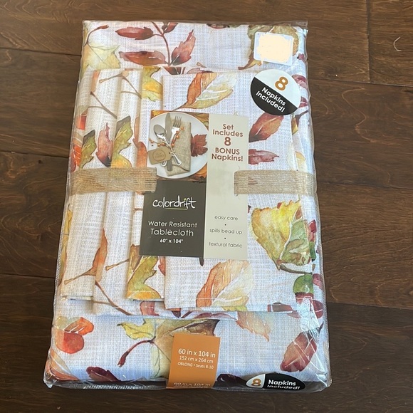 Dining | Colordrift Tablecloth 6x 104 8 Napkin Set Fall Leaves | Poshmark